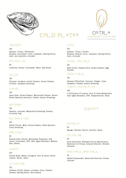 MENU – Ostra