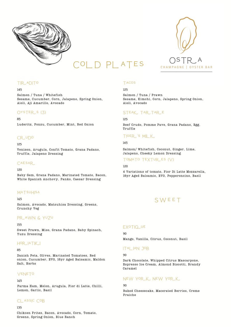 MENU – Ostra