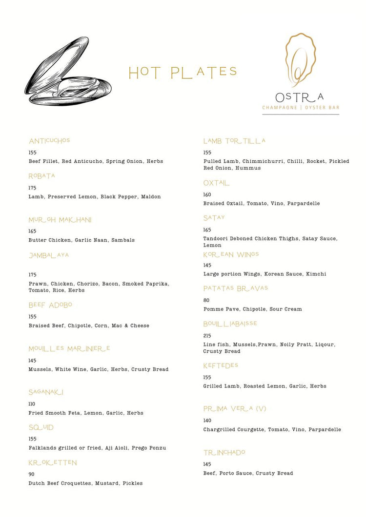 MENU – Ostra