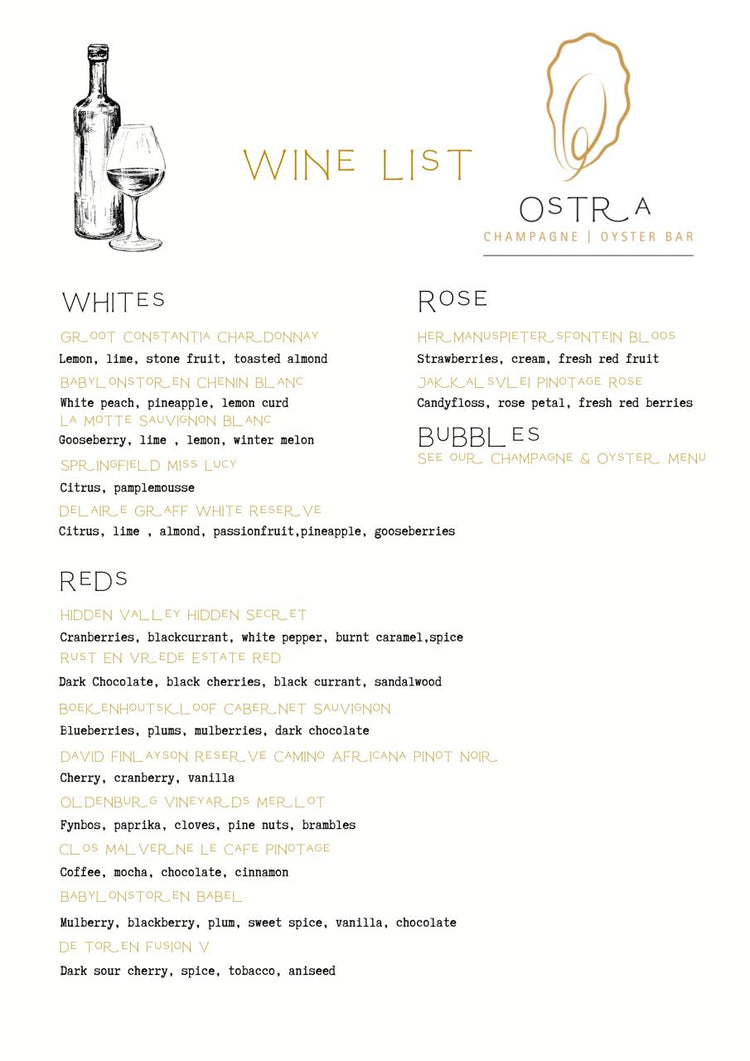 MENU – Ostra